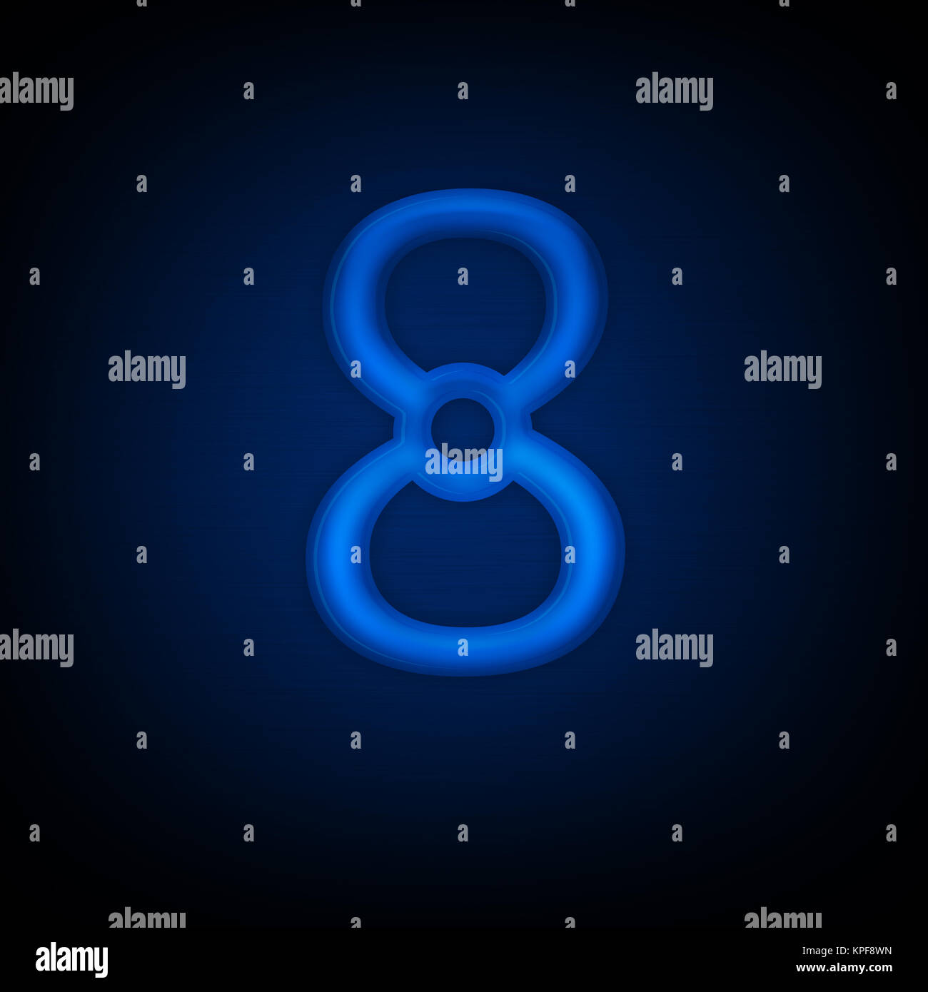 Neon Letter 8 Isolated on Black Background. Computer Design Stock Photo ...