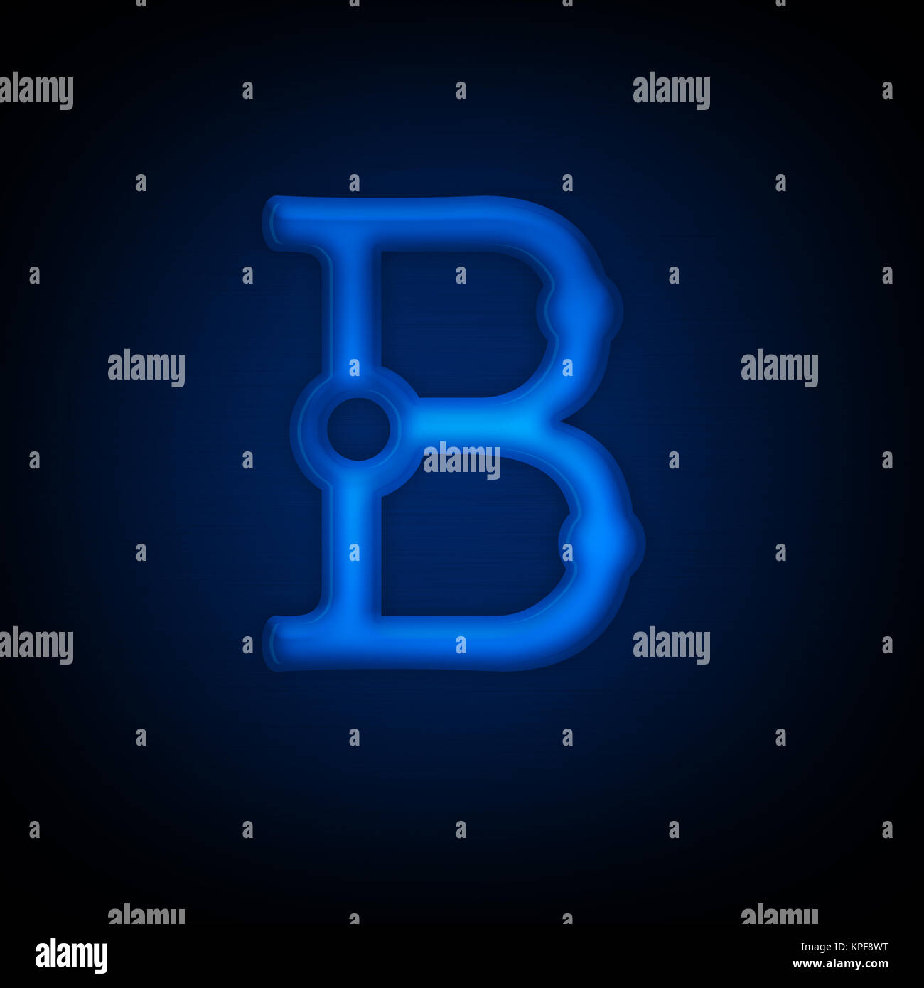 Neon Letter B Isolated on Black Background. Computer Design Stock Photo ...