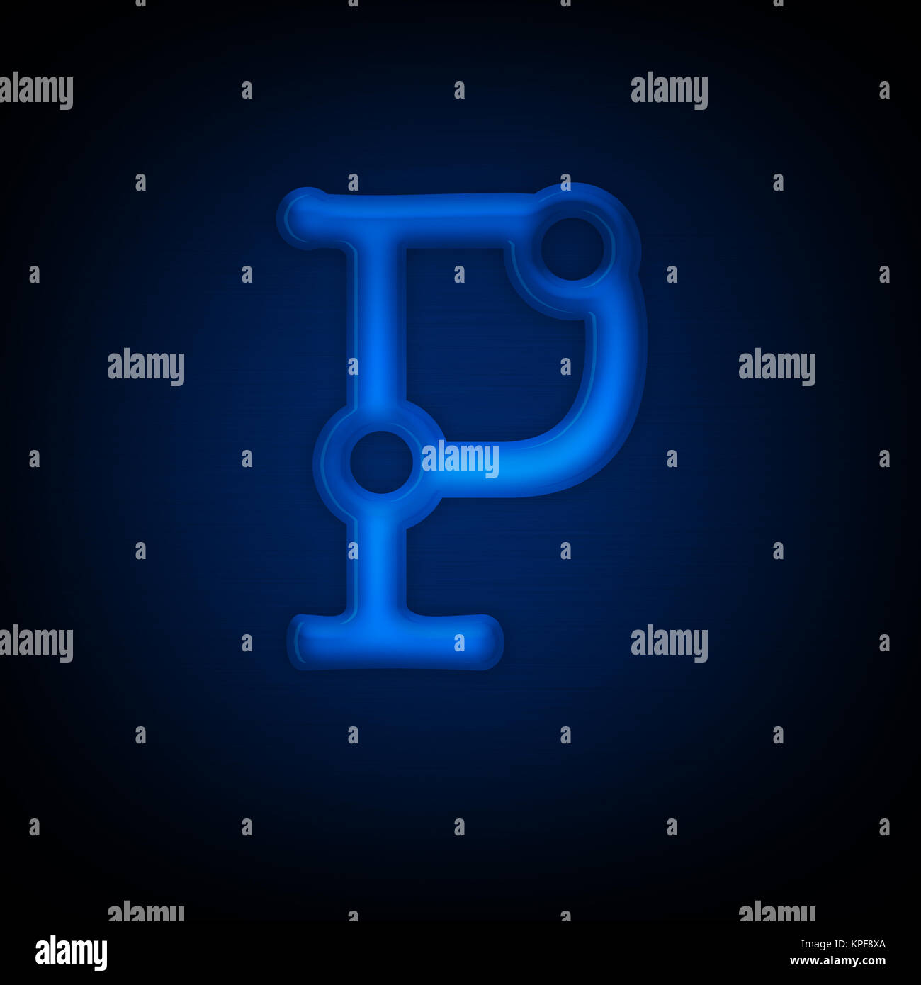 Neon Letter P Isolated on Black Background. All Alphabet in Portfolio ...