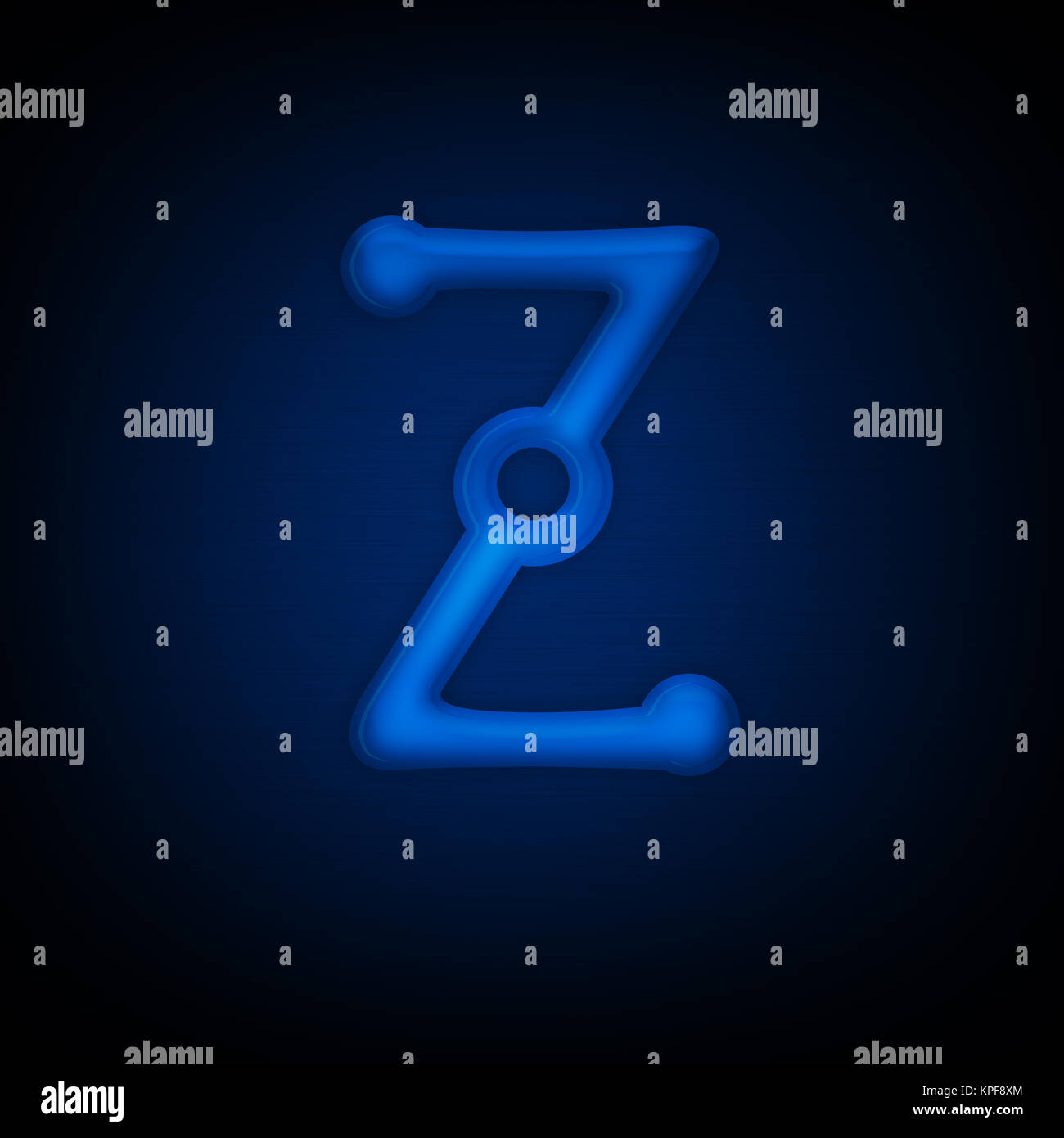 Neon Letter Z Isolated on Black Background. Computer Design Stock Photo ...