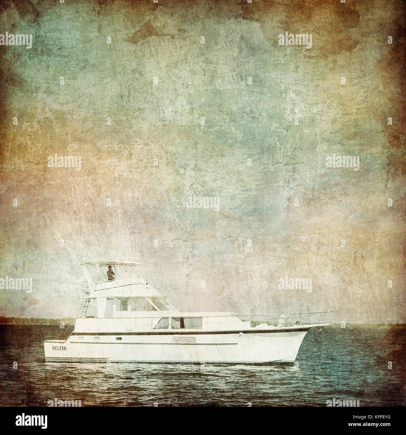 Speed Ship on the Old Paper Style Photo. Stylization Stock Photo - Alamy