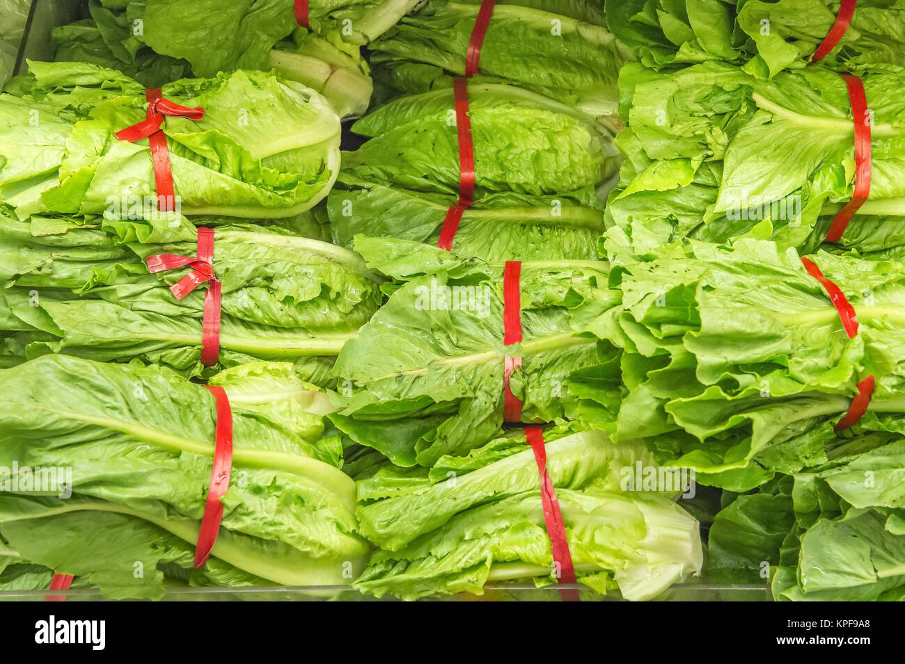 fresh green lettuce from market shelves Stock Photo - Alamy