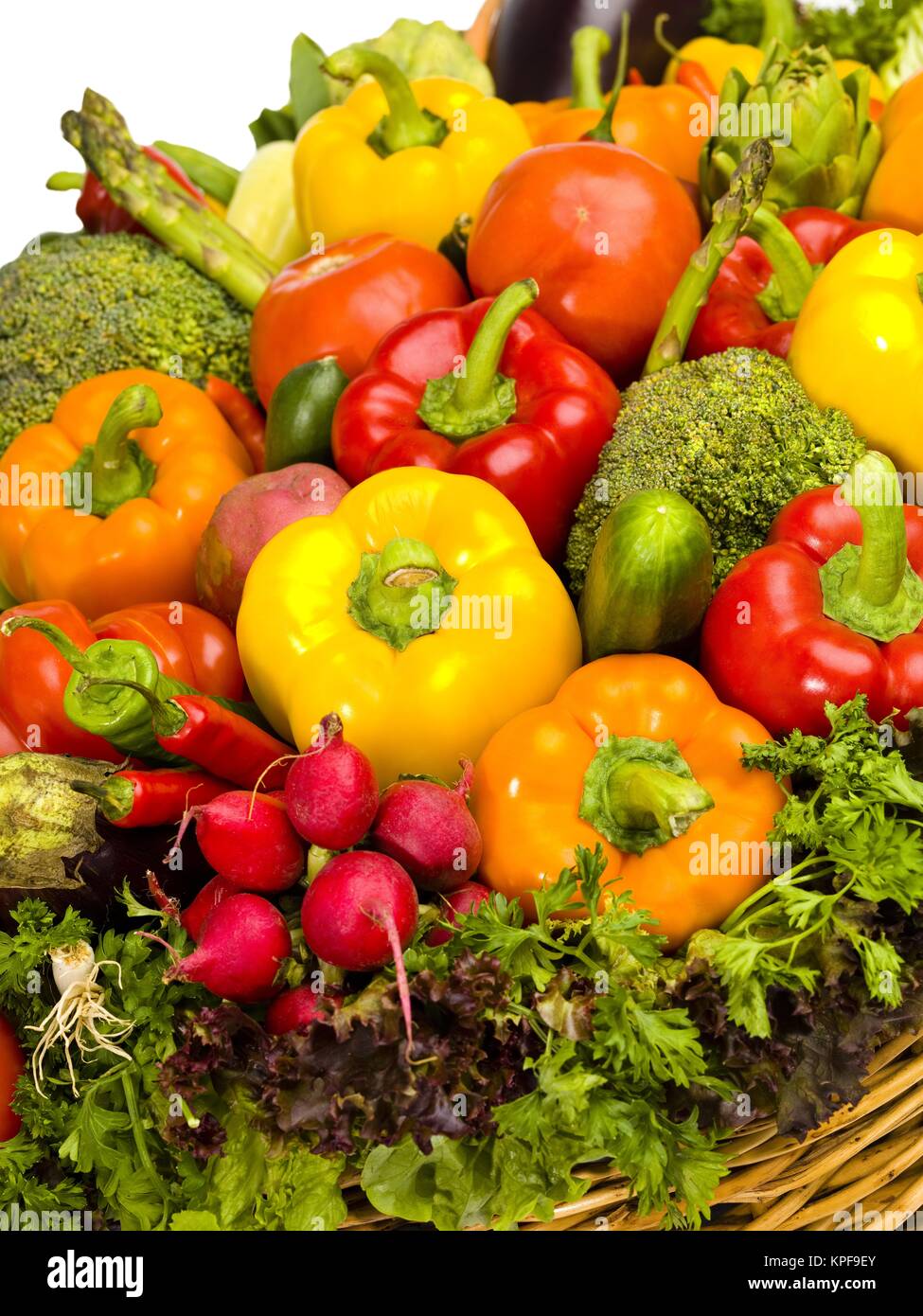 fresh vegetable basket close up Stock Photo - Alamy