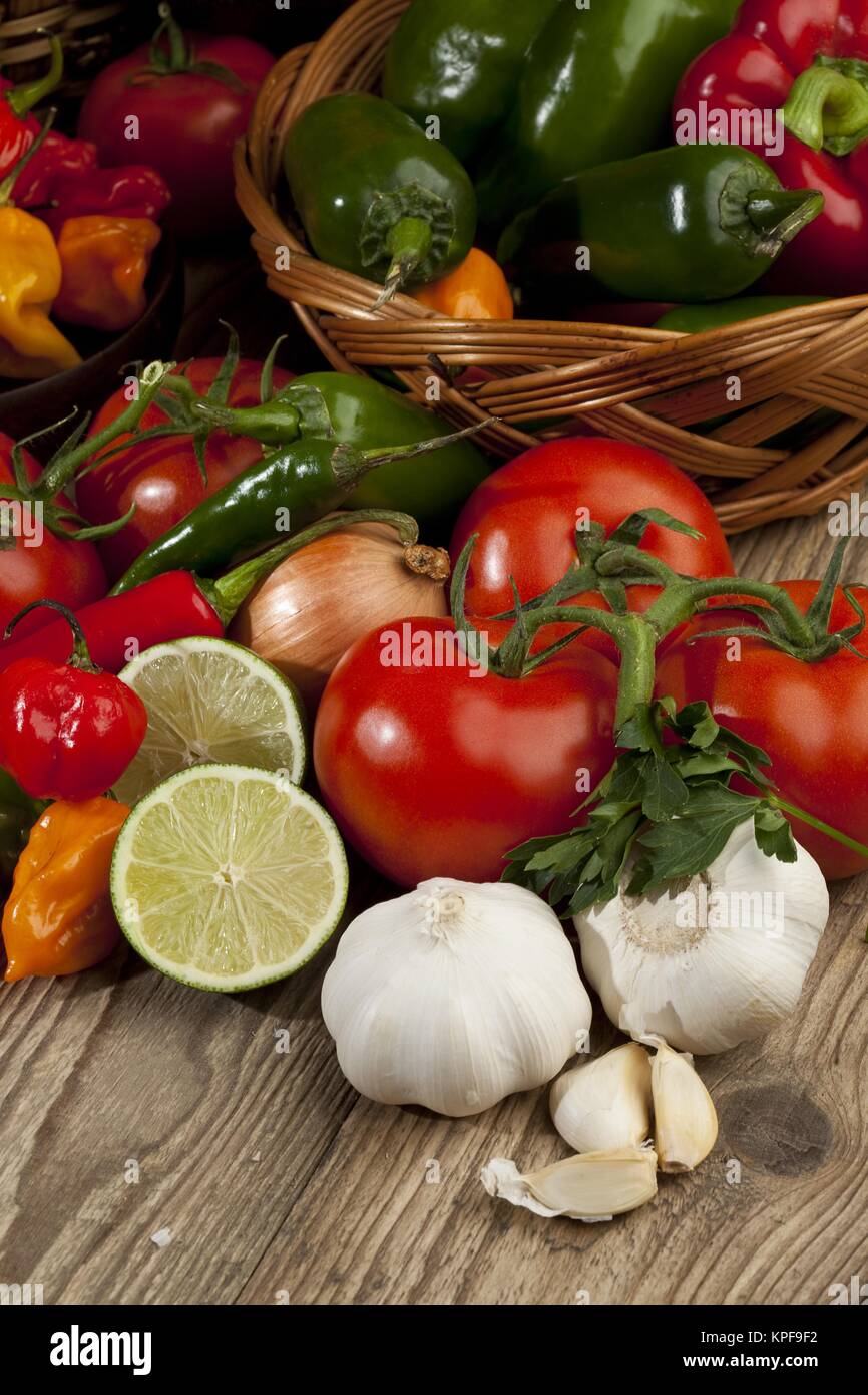 fresh vegetables and spices Stock Photo - Alamy