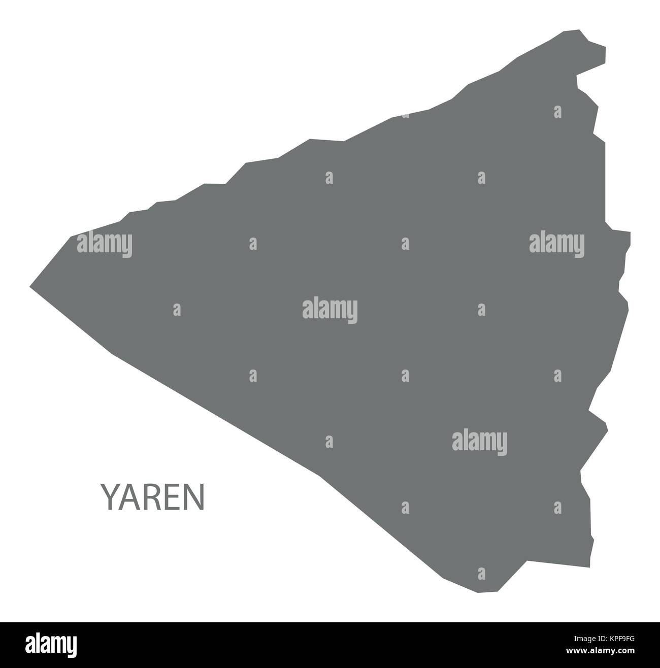 Yaren map of Nauru grey illustration silhouette shape Stock Vector ...