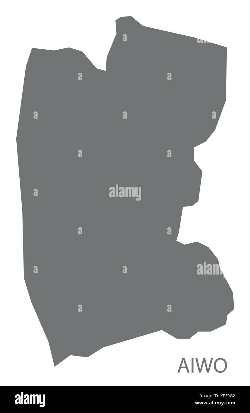 Aiwo map of Nauru grey illustration silhouette shape Stock Vector Image ...