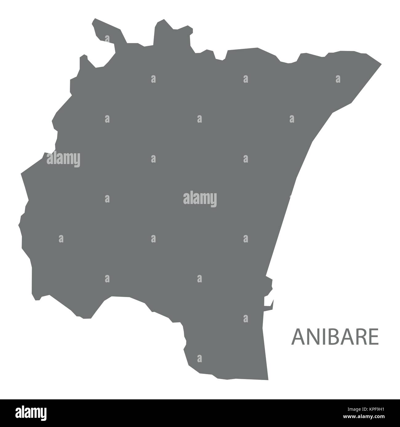 Anibare map of Nauru grey illustration silhouette shape Stock Vector ...