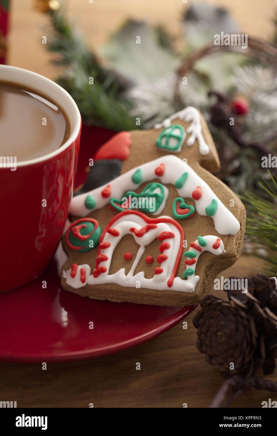 gingerbread house and coffee Stock Photo - Alamy
