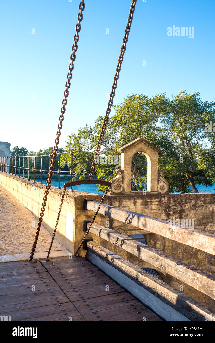 France, Avignon, detail of the St Benezet bridge, also known as the ...