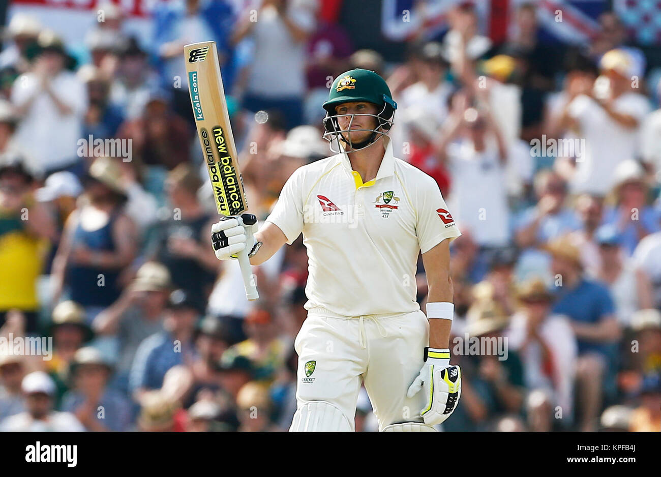 Australia's Steve Smith celebrates his fifty during day two of the ...