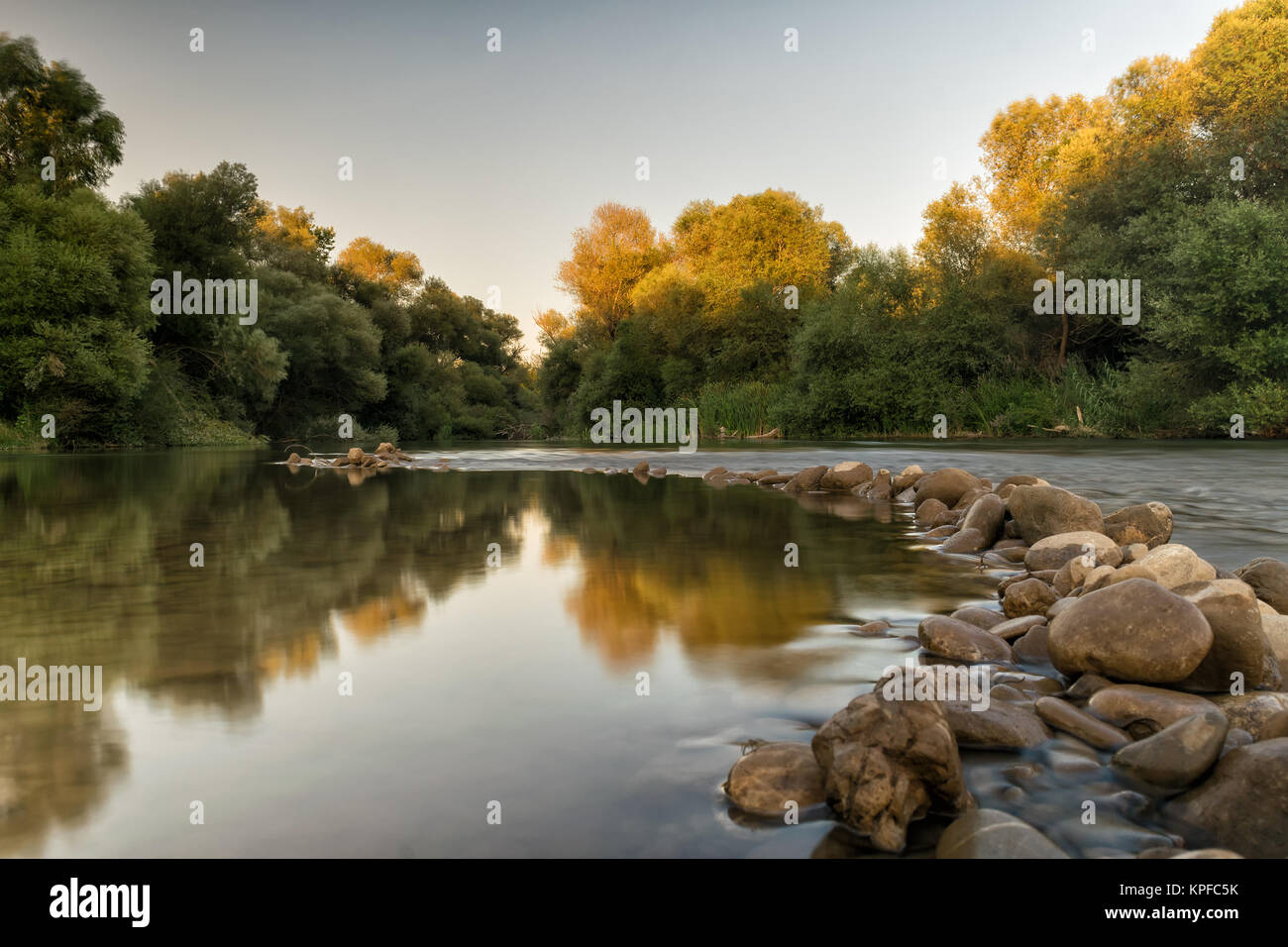River Alfeios in Greece. A touristic destination in Peloponnese Stock ...