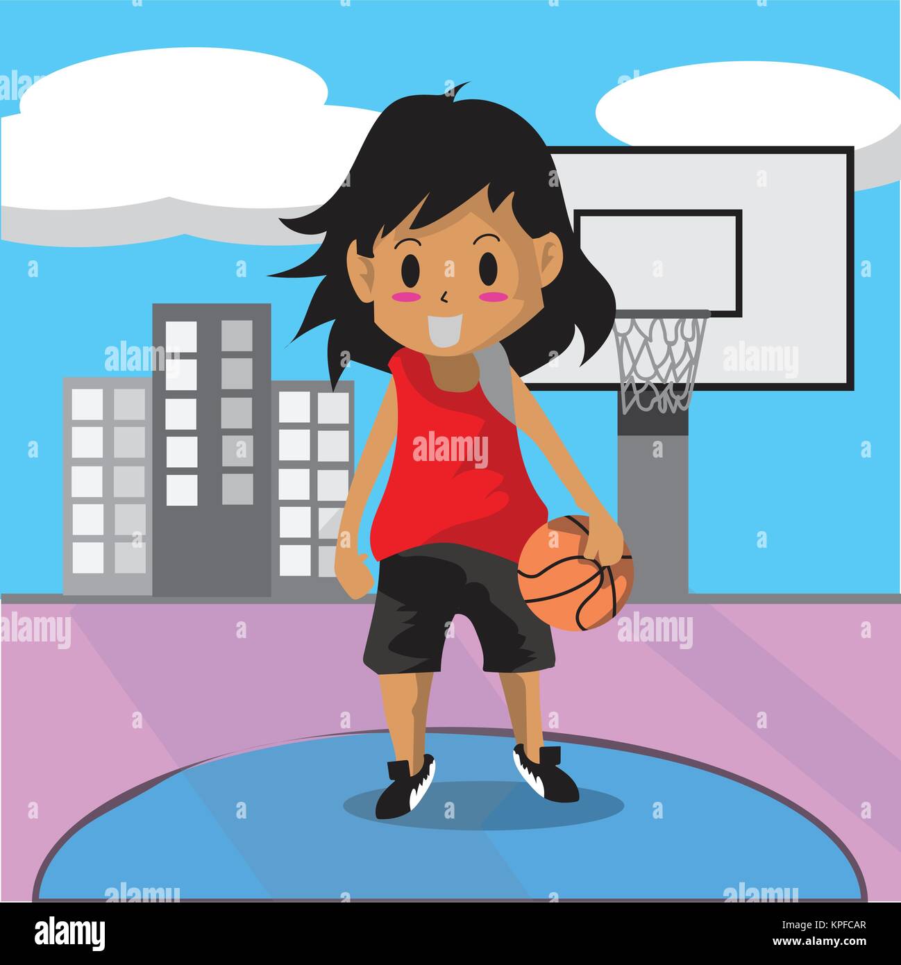 Boy basketball side view Stock Vector Images - Alamy
