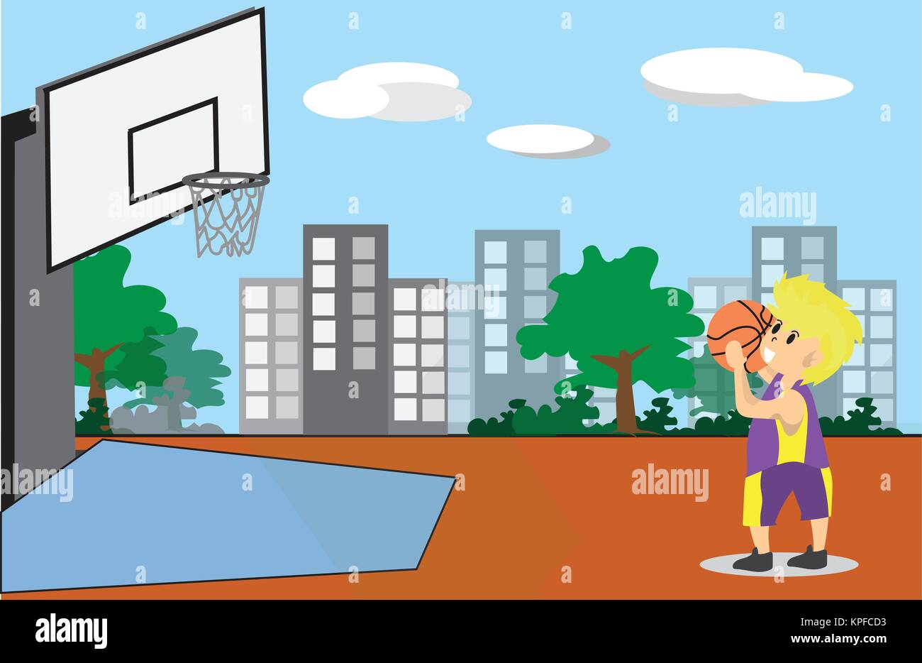 Boy basketball side view Stock Vector Images - Alamy