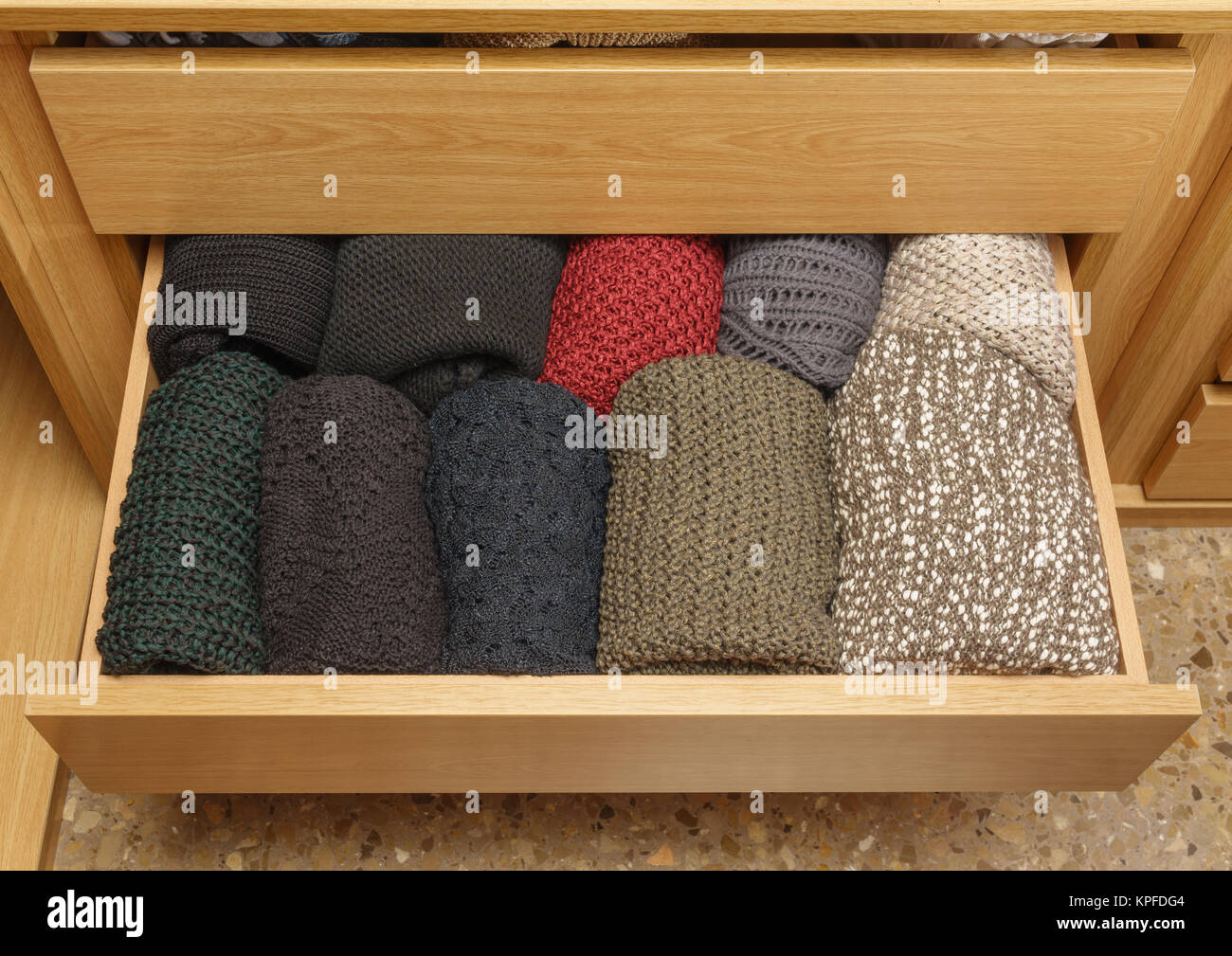 A well-organized drawer open Stock Photo - Alamy