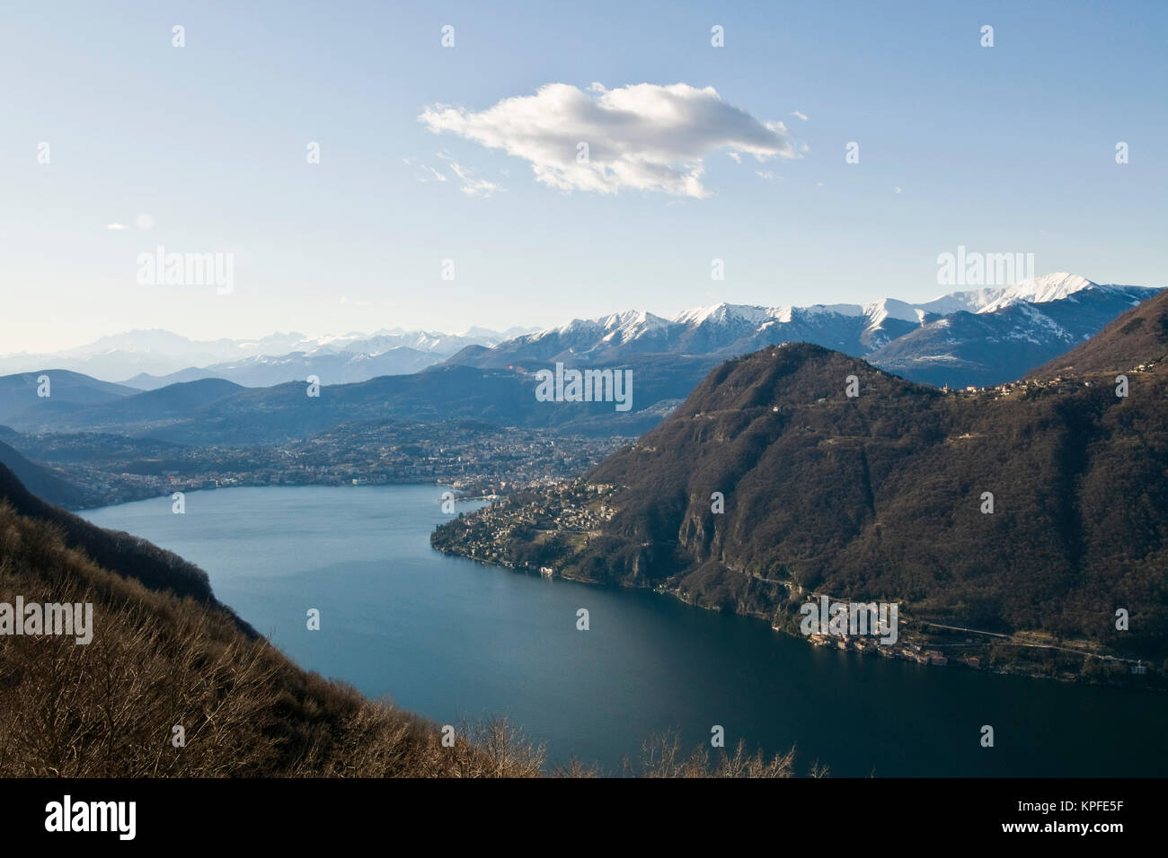 Lugano lake seen from lanzo dintelvi hi-res stock photography and ...