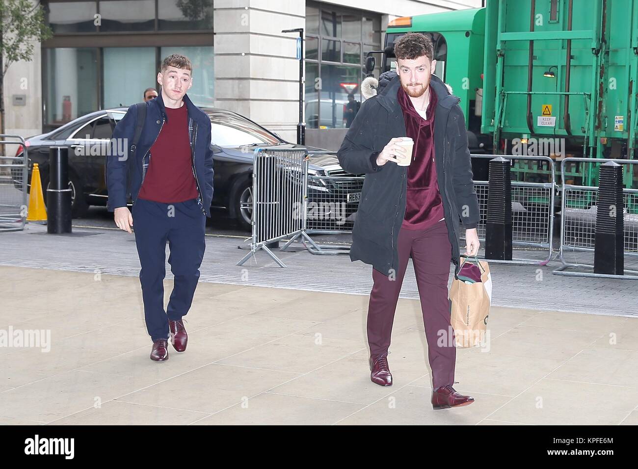 Clean Bandit seen arriving at Radio 1 Featuring: Jack Patterson, Luke ...