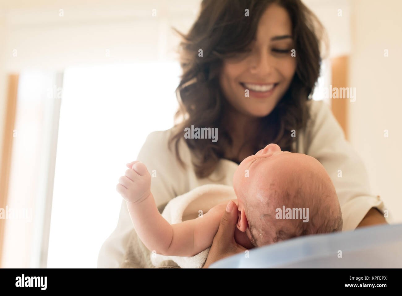 Asian mom washing child hi-res stock photography and images - Alamy