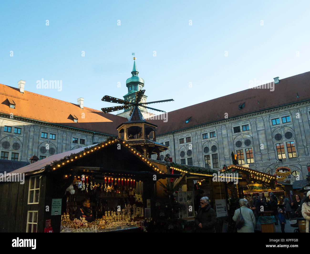 Christmas market food drink stalls Kaiserhof Emperor's Courtyard Munich ...