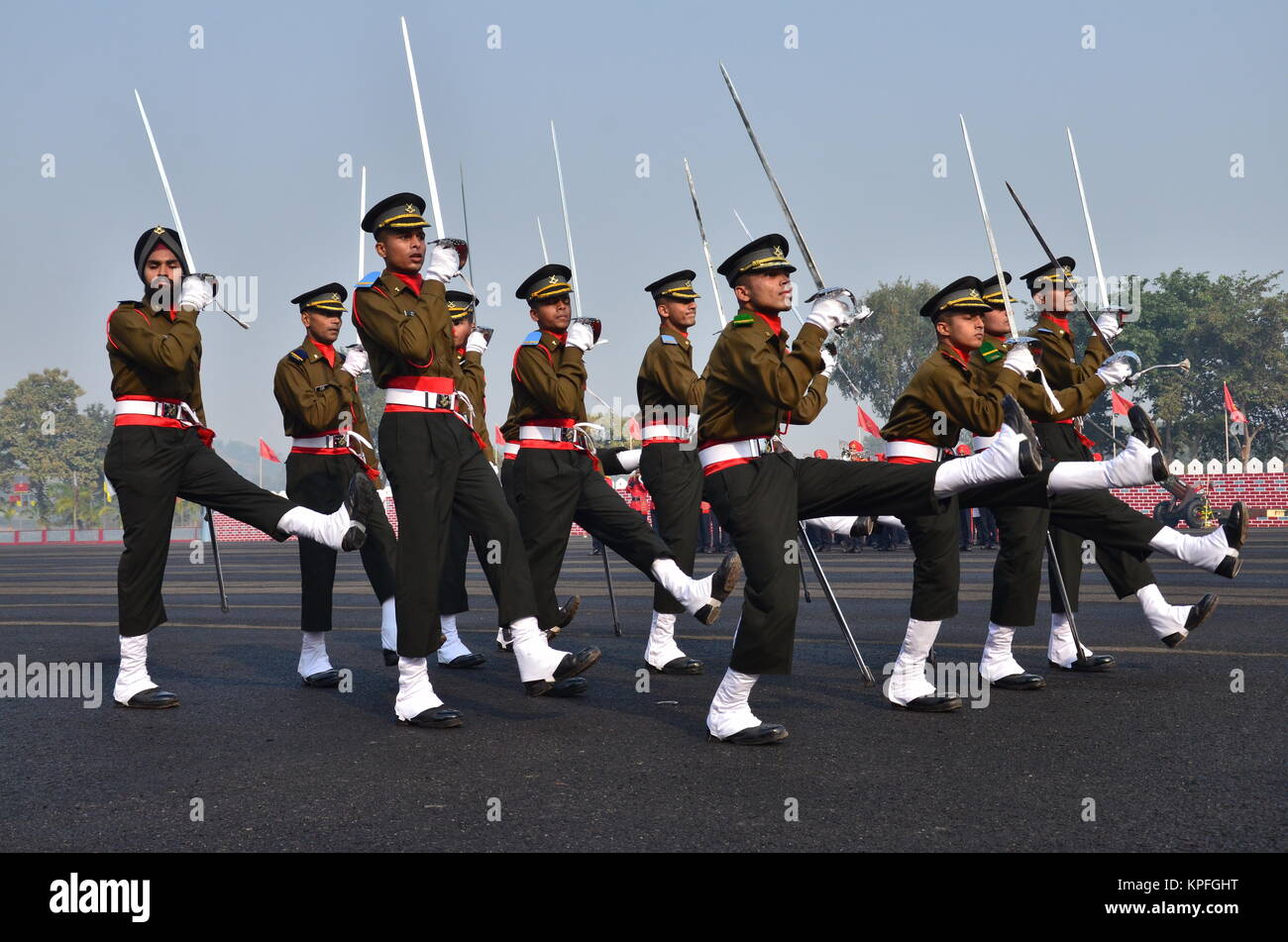 INDIA GAYA, Indian Army - DECEMBER 09,12, 2017: Parade of participants ...