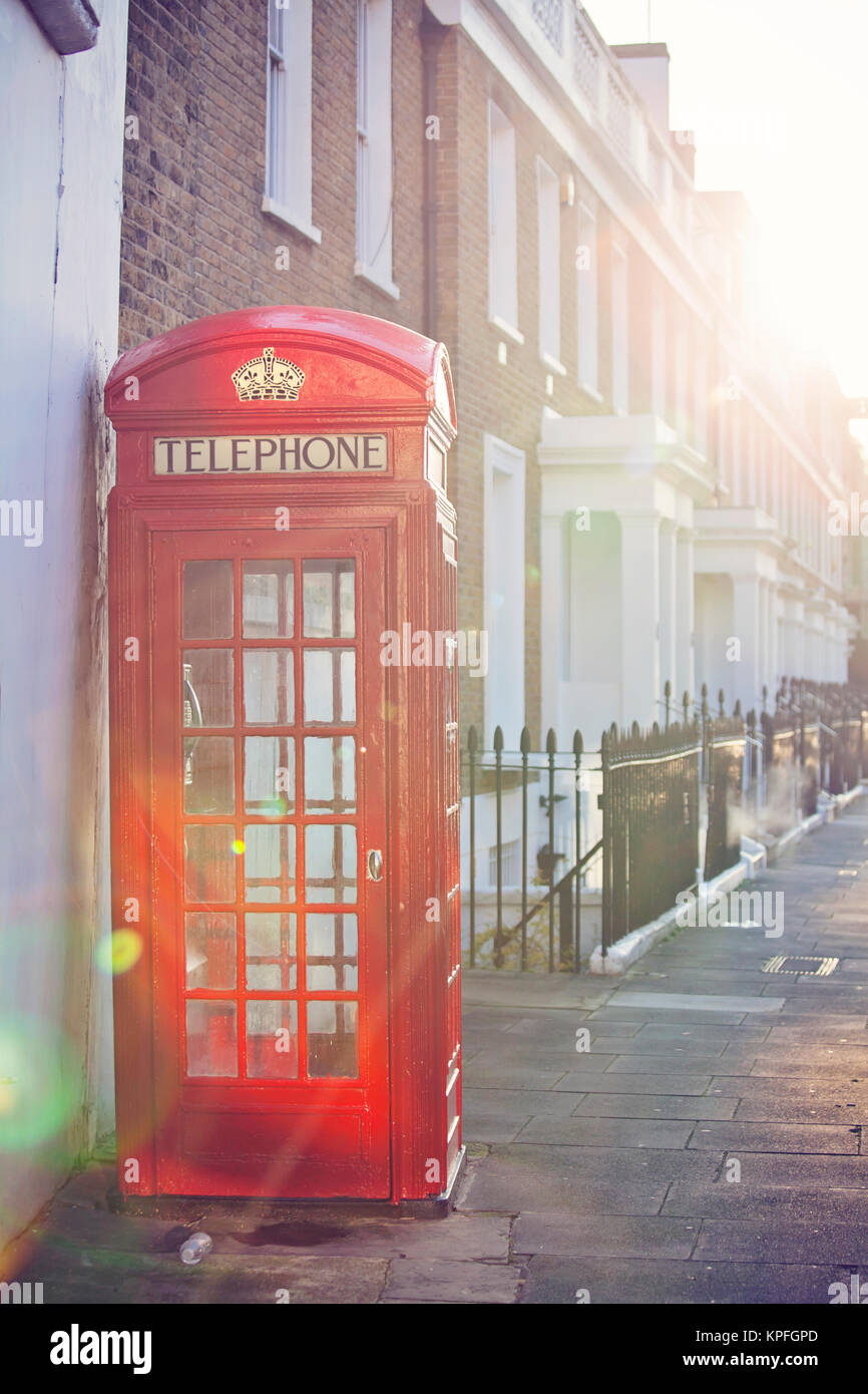 Red telephone booth in London Stock Photo - Alamy