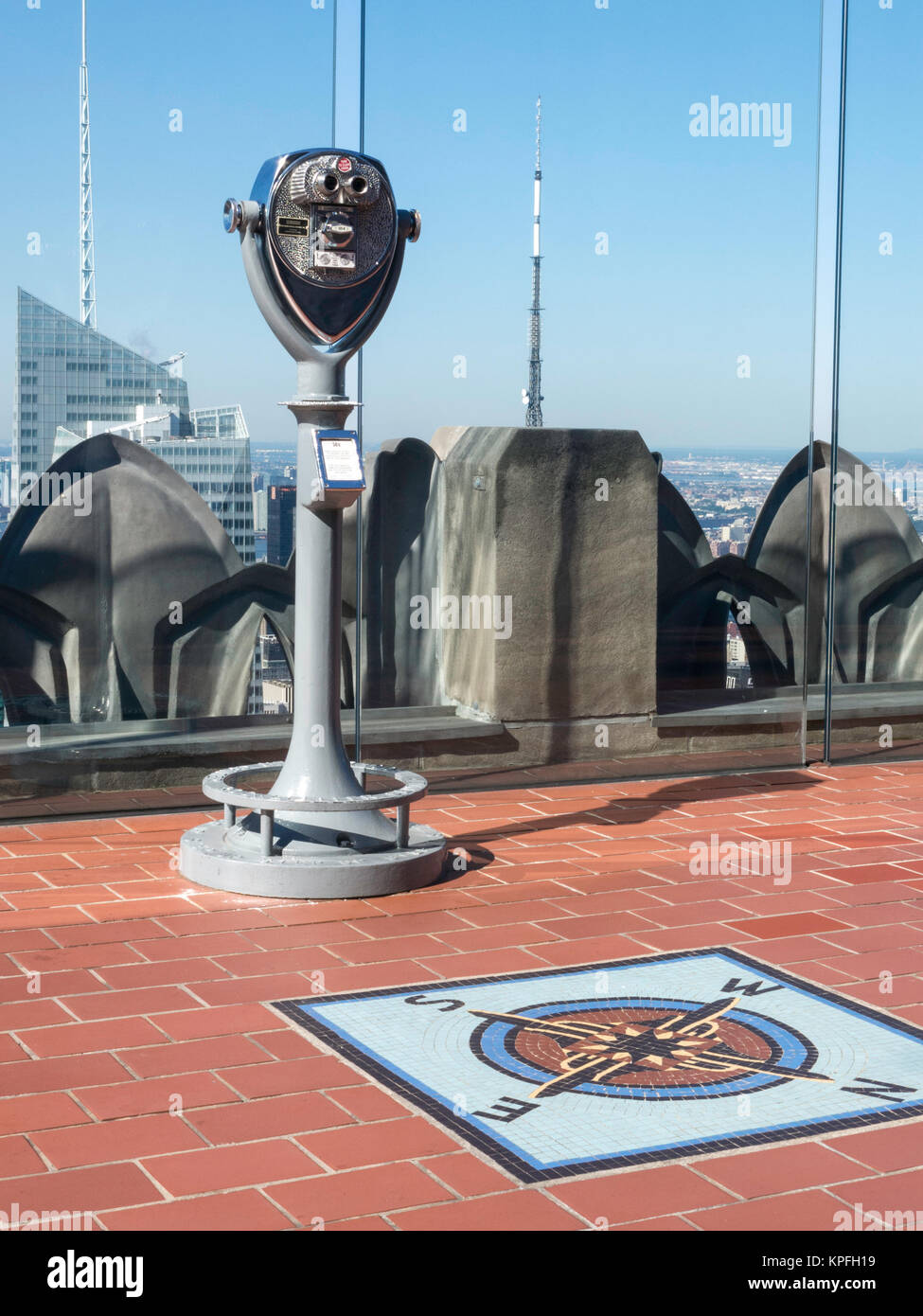 Compass Points Display at Top of the Rock Observation Deck, Rockefeller ...