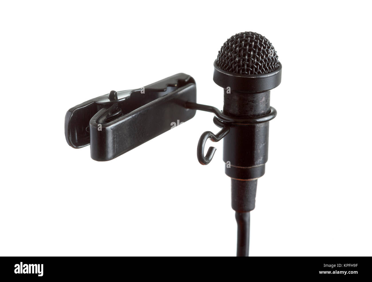 Close-up of a tie-clip microphone with a white background Stock Photo ...
