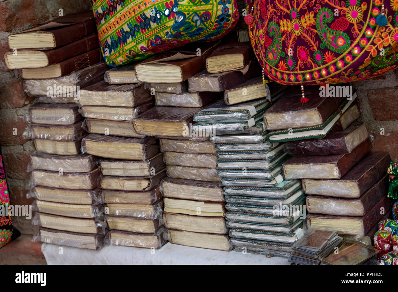 Diaries made up of hand made paper Stock Photo - Alamy