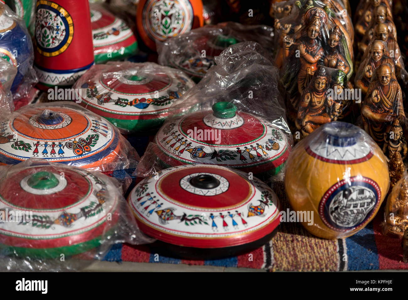 Beautiful hand made decorative items at a shop for sale. The crafts of ...