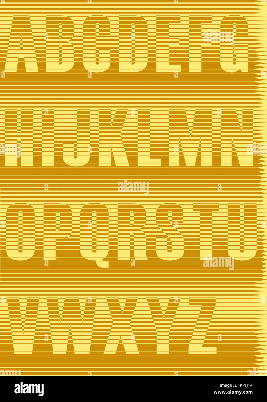 Striped Yellow Alphabet Stock Photo - Alamy