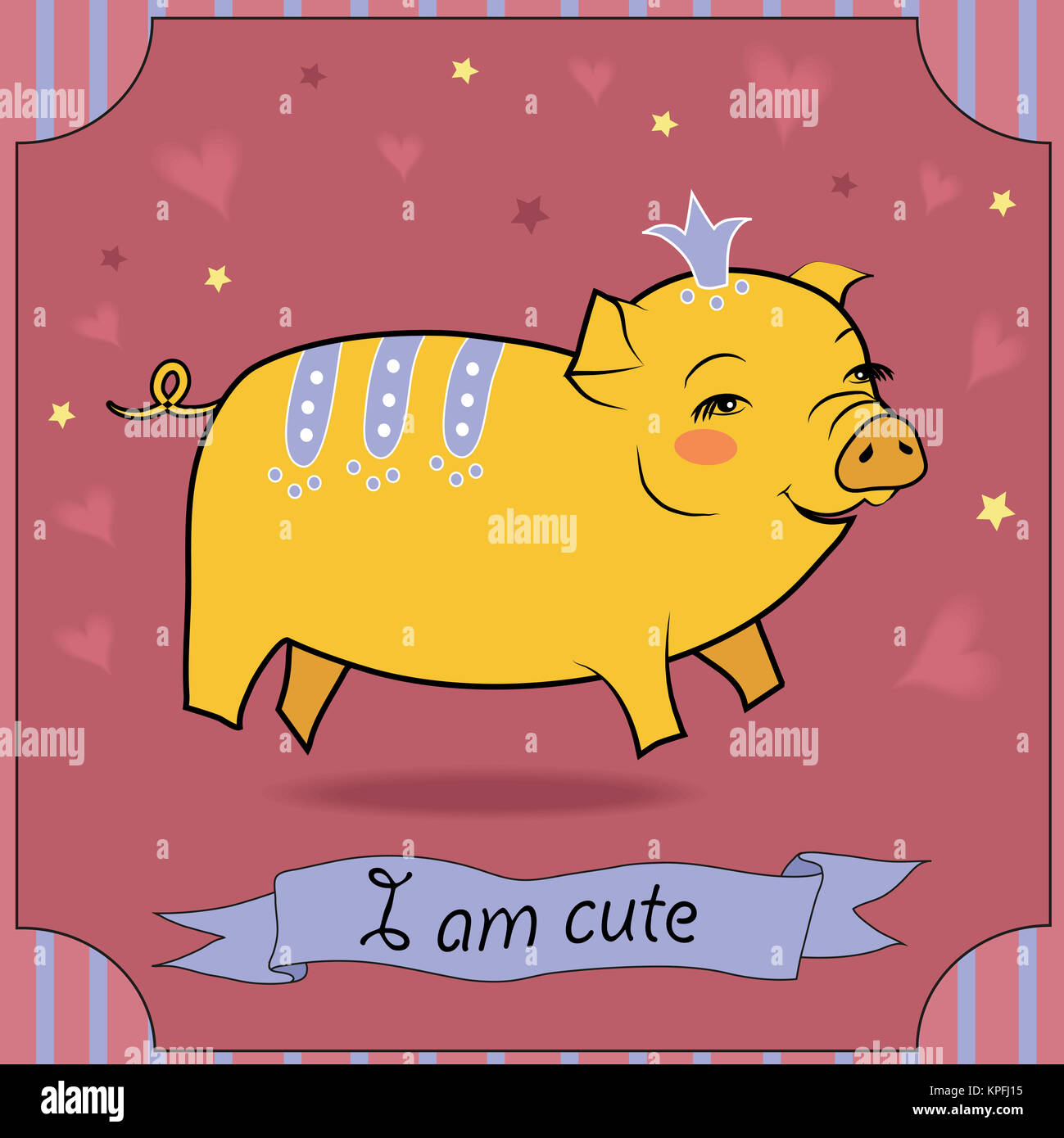 Cute Yellow Pig Stock Photo - Alamy