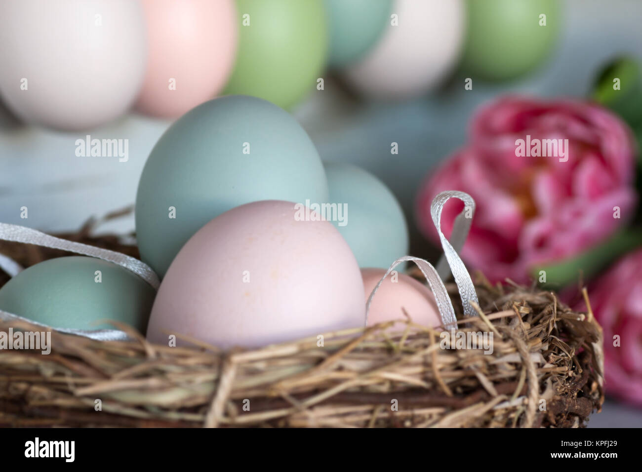 Easter eggs in pastel Stock Photo - Alamy