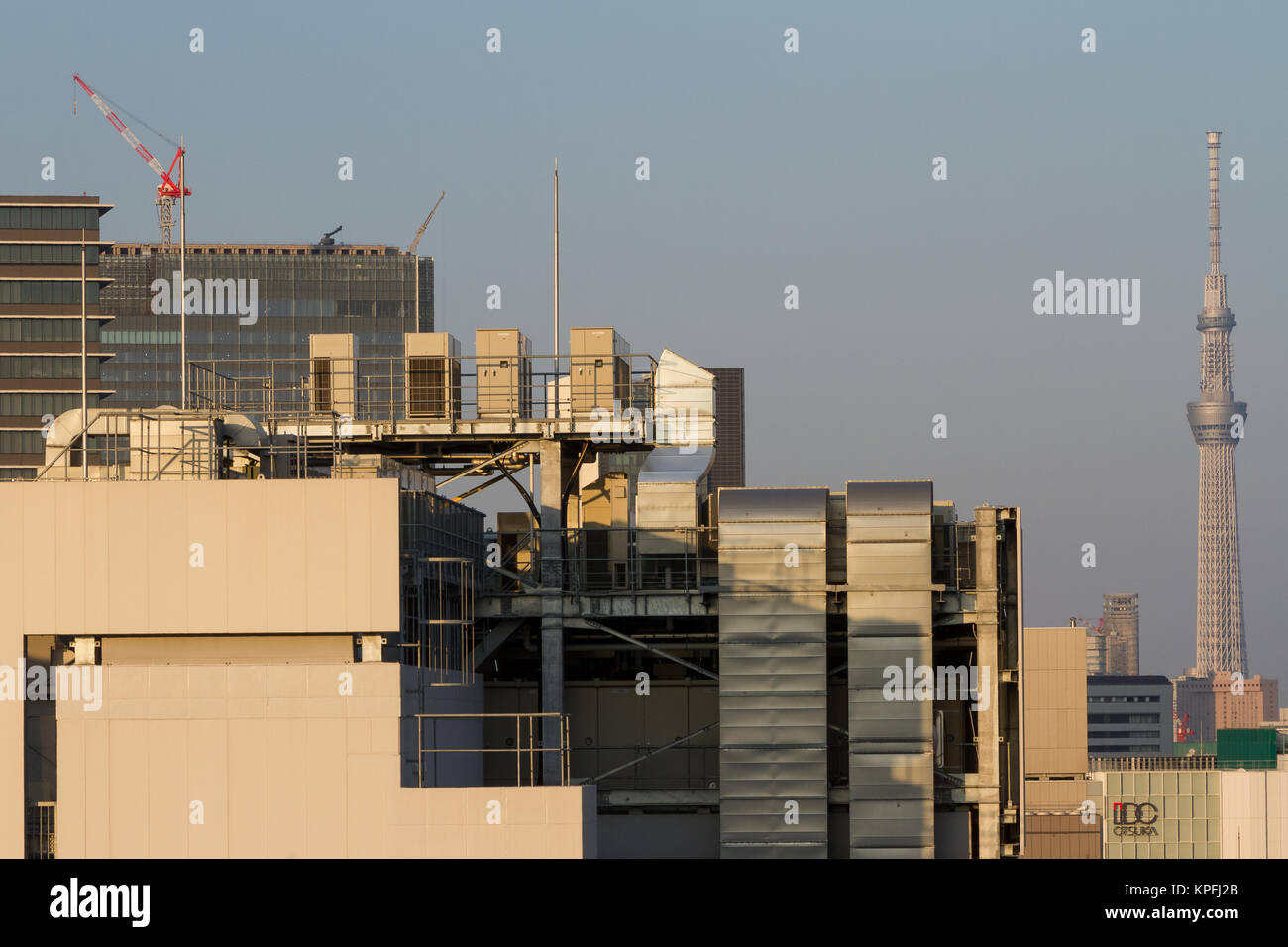 Tokyo Skytree seen above buildings in Ginza, Tokyo, Japan Stock Photo ... Tokyo Skytree seen above buildings in Ginza, Tokyo, Japan Stock Photo ...