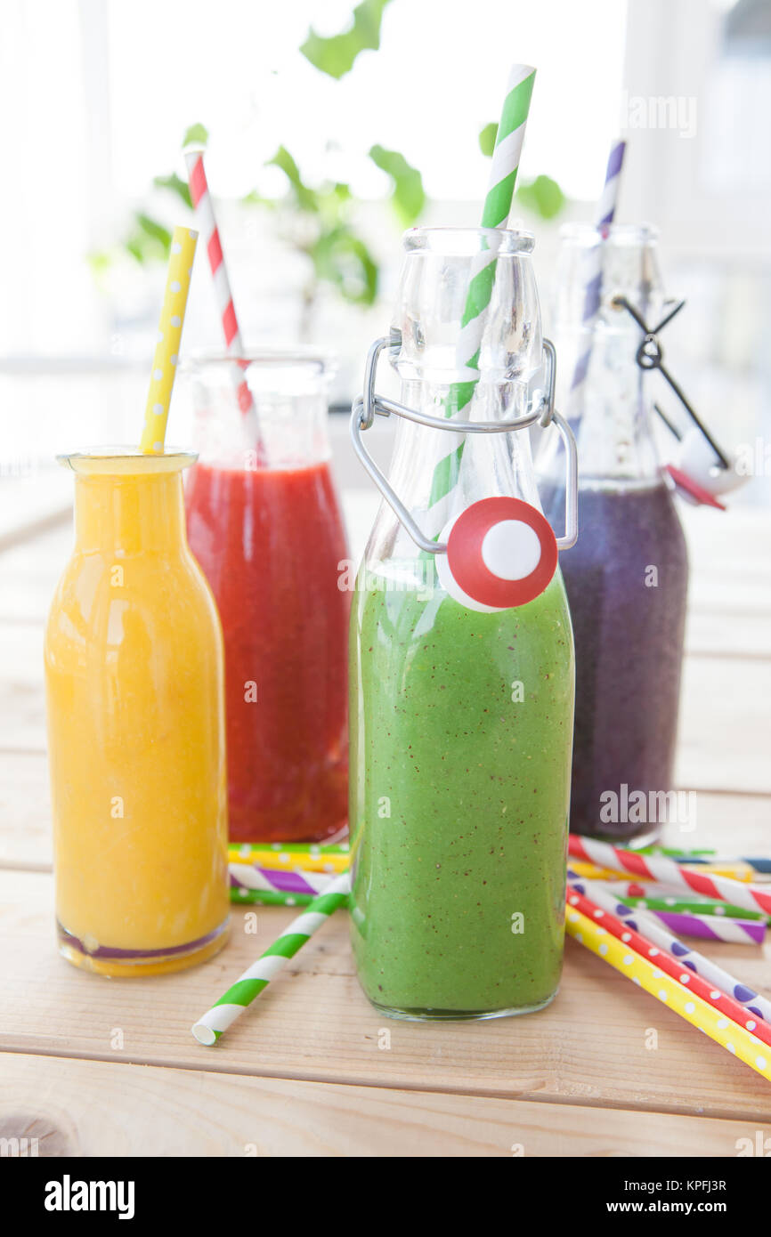 different colorful smoothie Stock Photo - Alamy