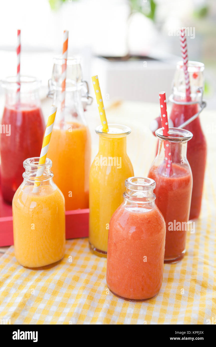 different colorful smoothie Stock Photo - Alamy