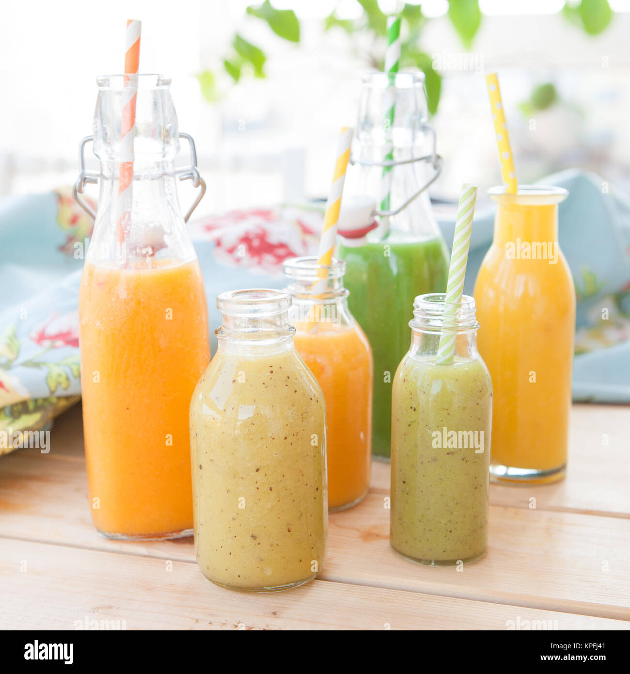 different colorful smoothie Stock Photo - Alamy
