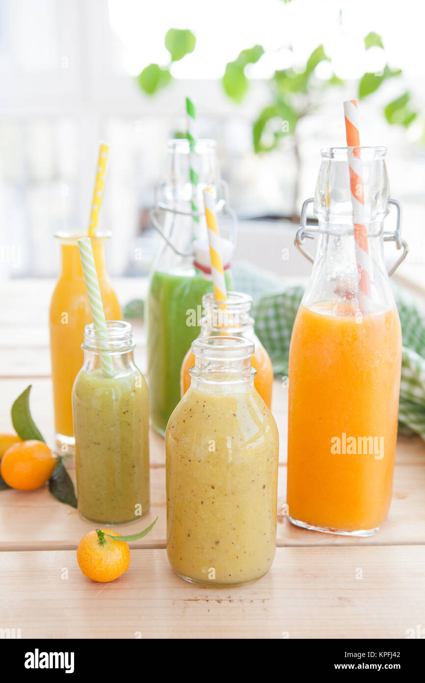 different colorful smoothie Stock Photo - Alamy