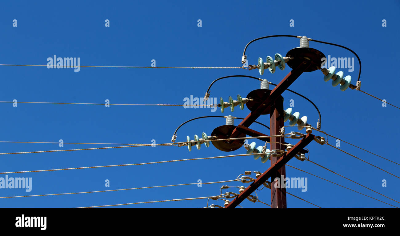 in australia the concept of power line with electrical pole in the ...