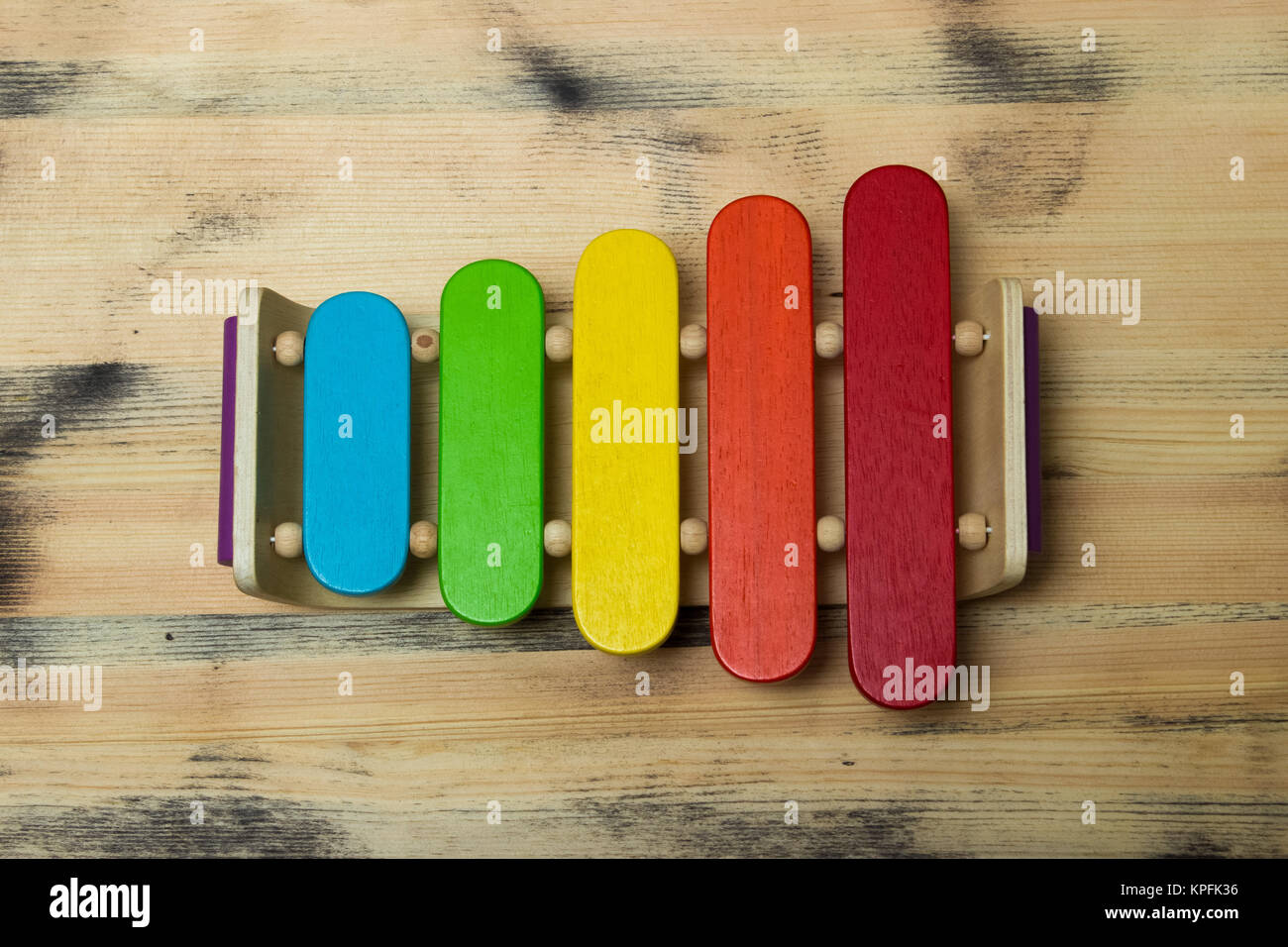 xylophone on a wooden background Stock Photo - Alamy