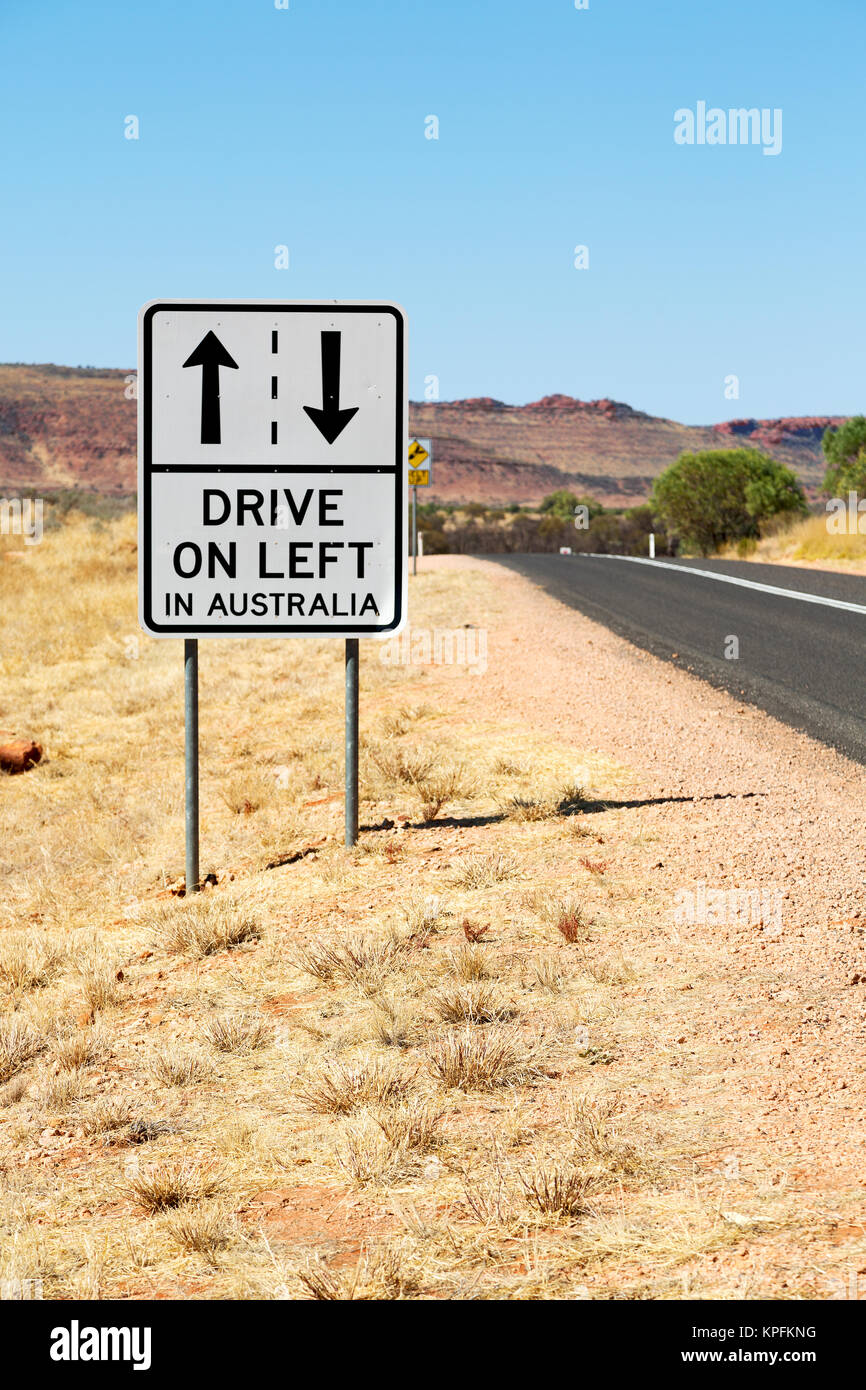 in australia the sign of drive on left like concept of safety Stock ...