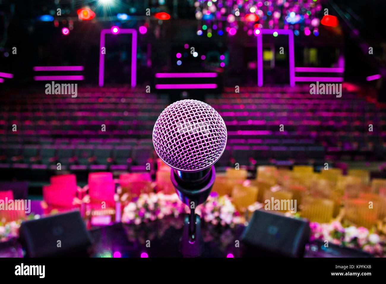 professional microphone against concert hall Stock Photo - Alamy