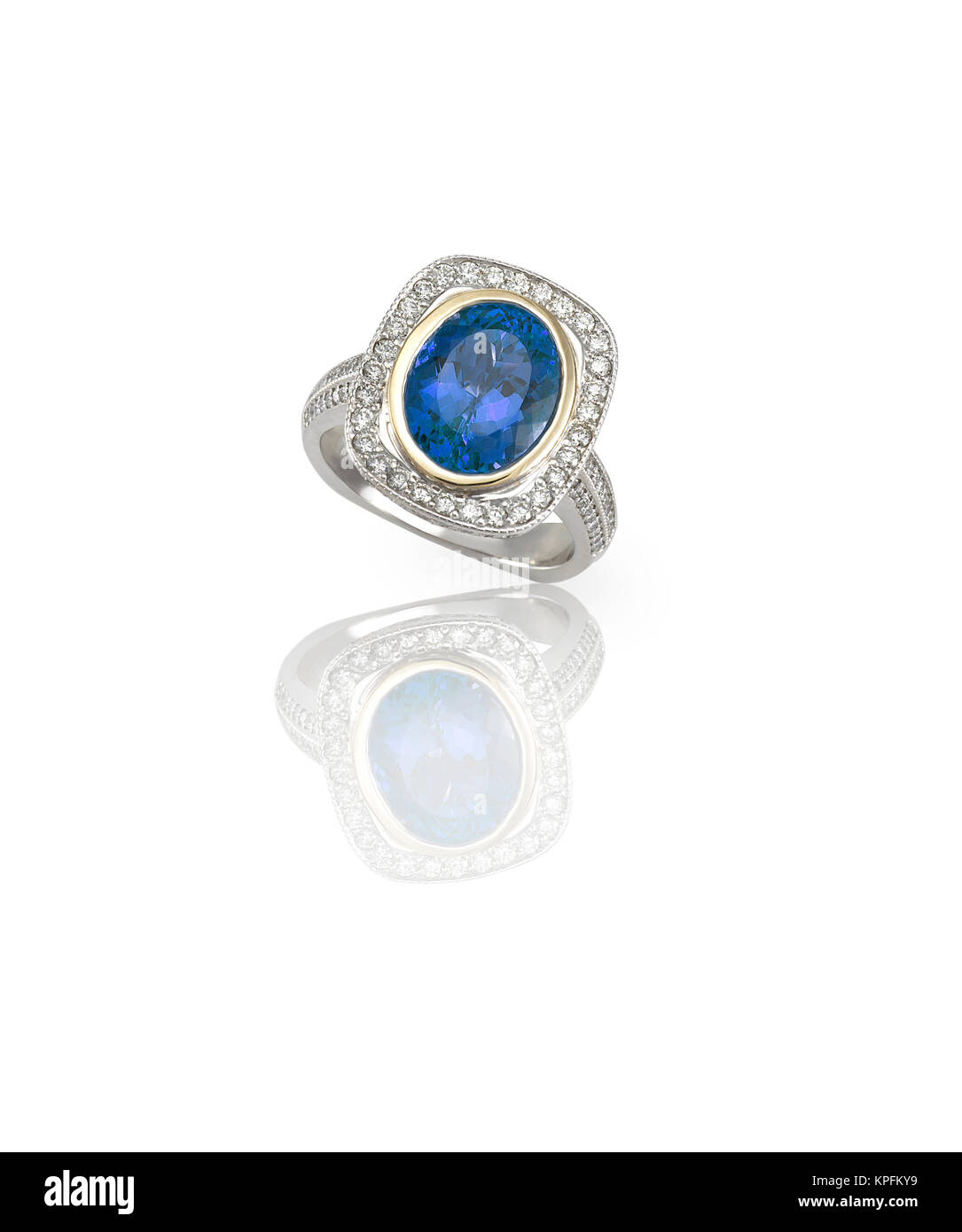 Beautiful sapphire and diamond wedding engagment ring Stock Photo - Alamy