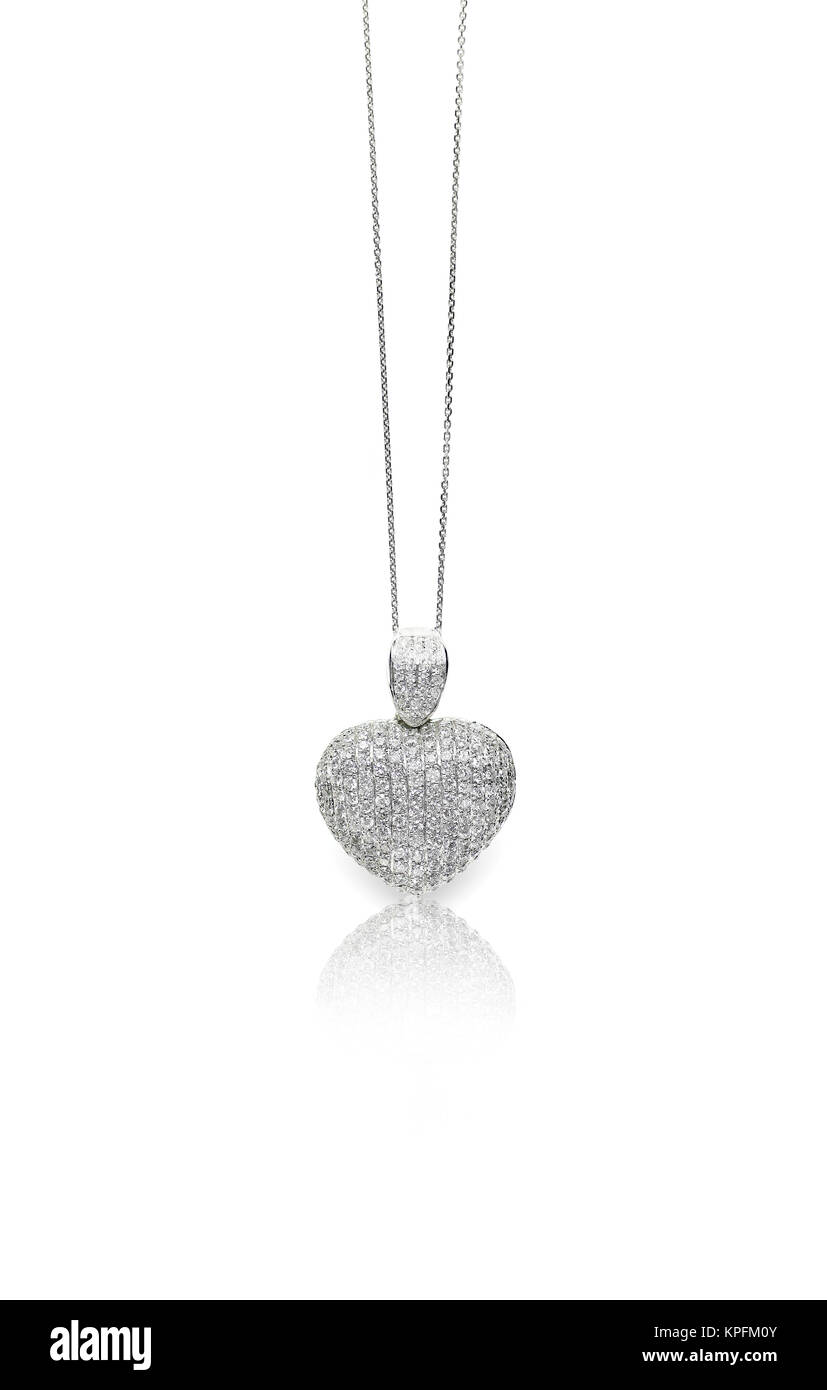 Pave diamond heart necklace hi-res stock photography and images - Alamy