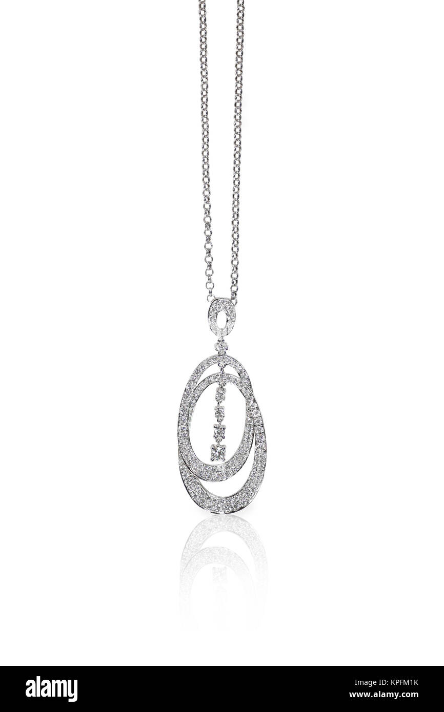 Diamond Pendant Necklace on a chain Stock Photo - Alamy