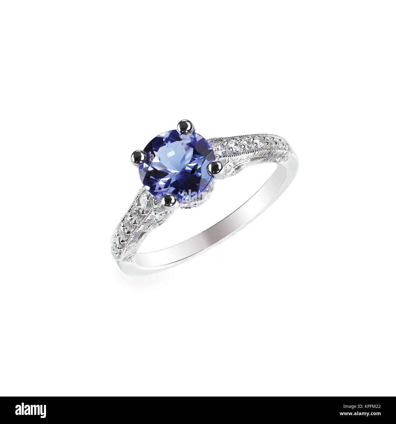 Beautiful sapphire and diamond wedding engagment ring Stock Photo - Alamy