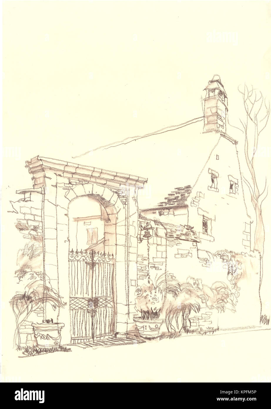 Old gate at the provincial European street Stock Photo - Alamy