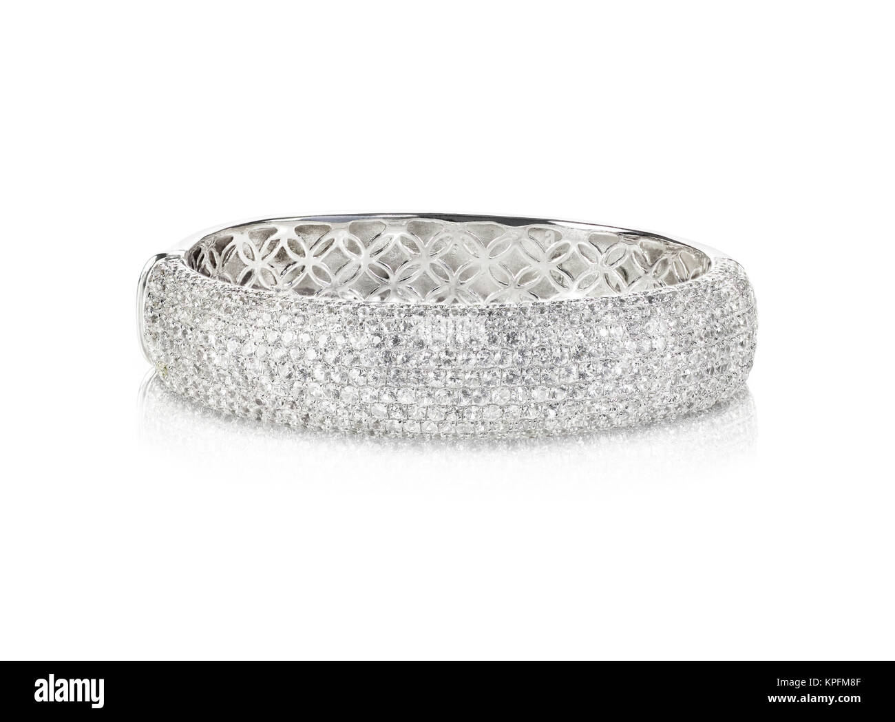 Wide diamond Bangle Bracelet Stock Photo - Alamy