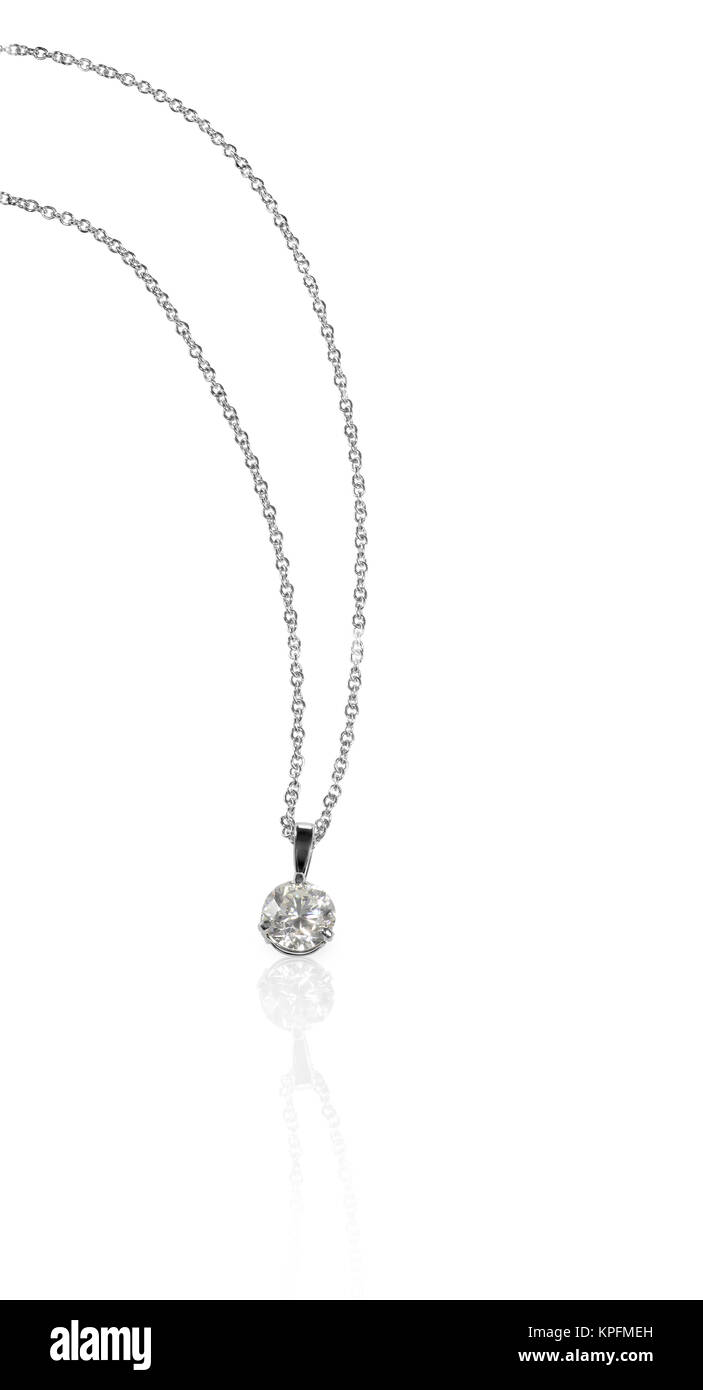 Diamond Pendant Necklace on a chain Stock Photo - Alamy