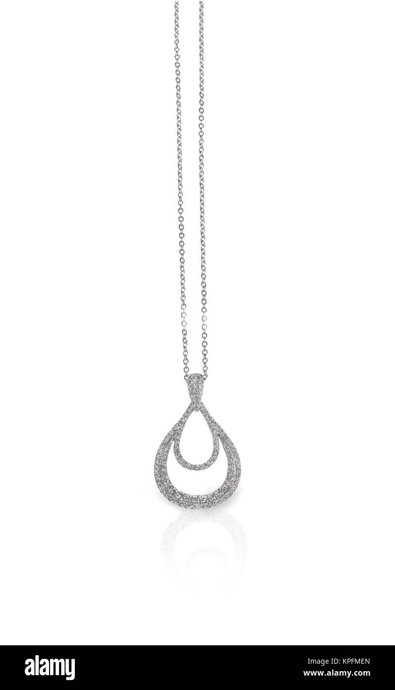 Diamond Pendant Necklace on a chain Stock Photo - Alamy