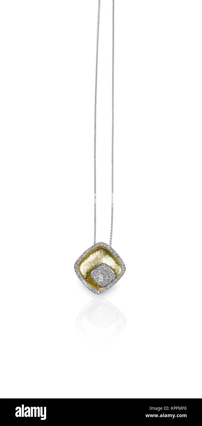 Diamond Pendant Necklace on a chain Stock Photo - Alamy