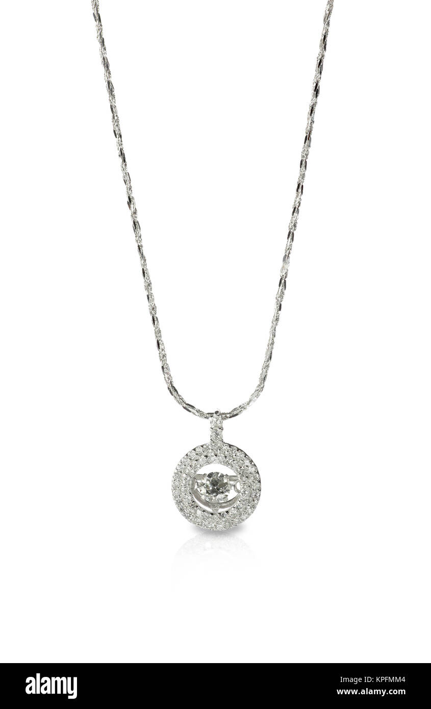 Diamond Pendant Necklace on a chain Stock Photo - Alamy